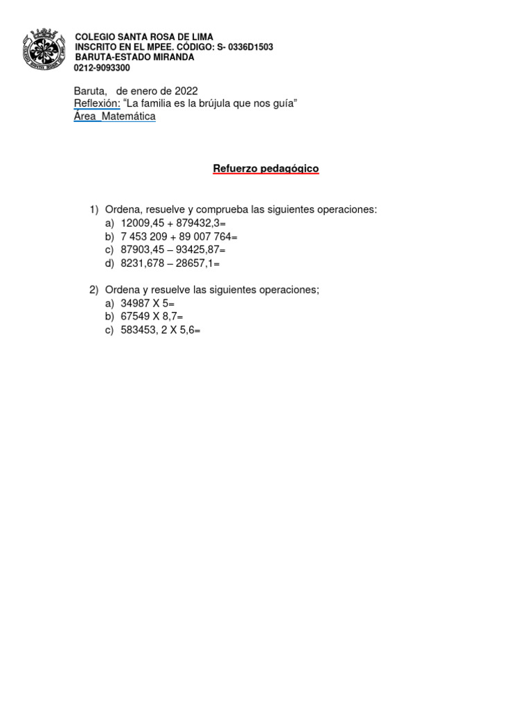 Matematica TAREA | PDF