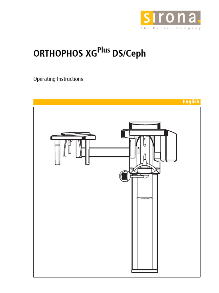 Sirona Orthophos XG Dental X-Ray - User Manual | PDF | Electrostatic Discharge | Electrostatics