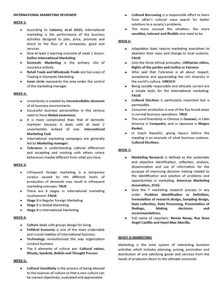 International Marketing Overview and Insights | PDF
