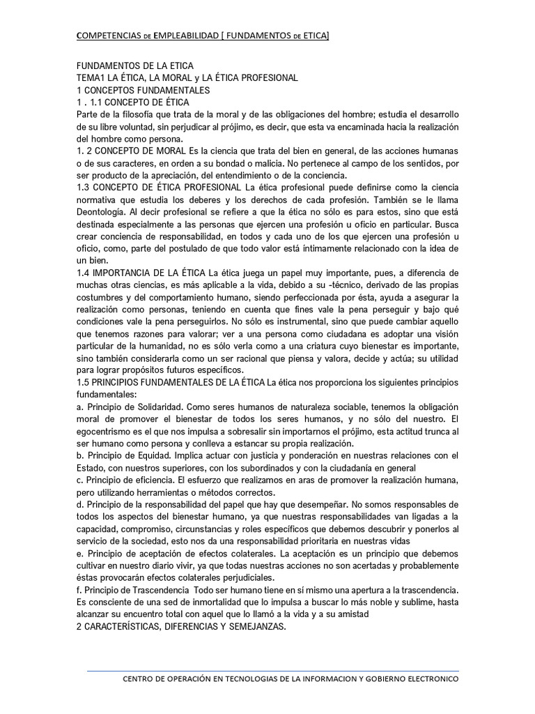 Fundamentos de Ética y Moralidad | PDF | Moralidad | La ética en la ...