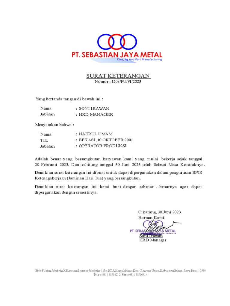 Paklaring Haerul Umam Operator | PDF