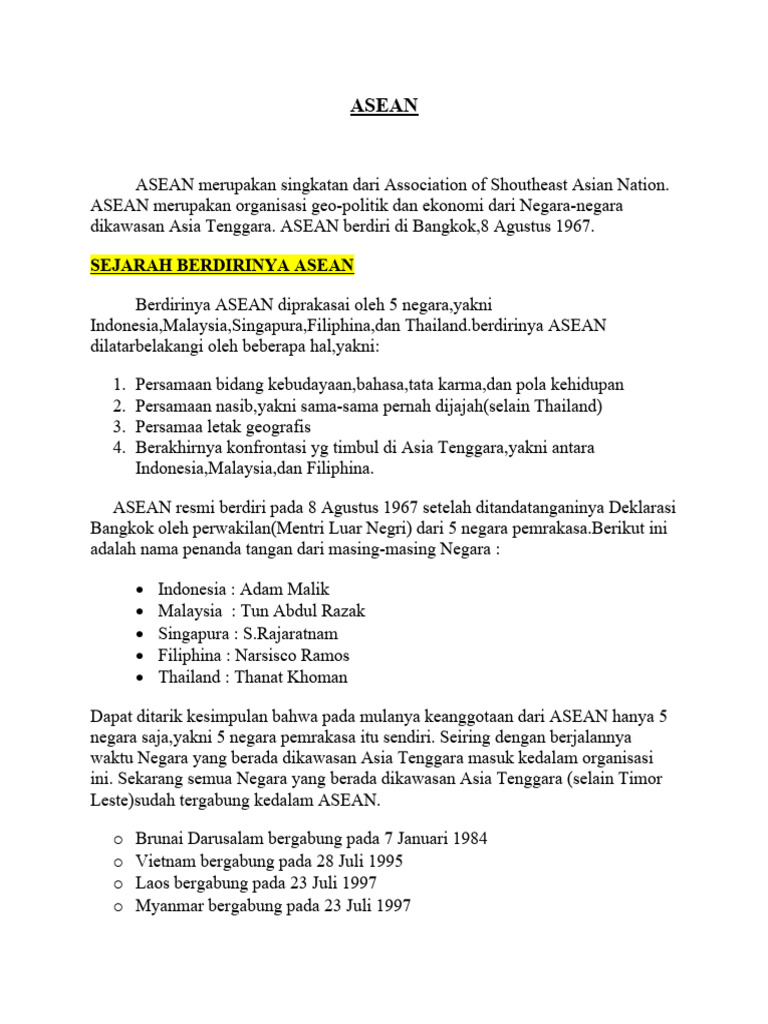 Perbandingan ASEAN dan PBB | PDF | Politik