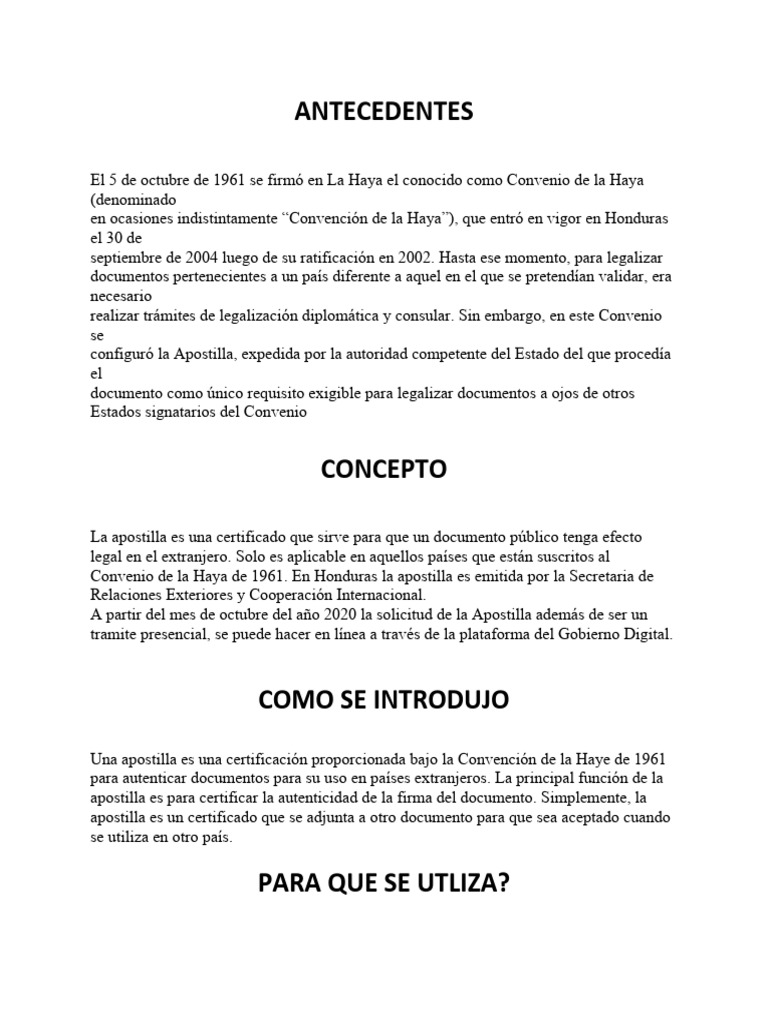 DIP II TAREA 1 Convenio de La Haya | PDF