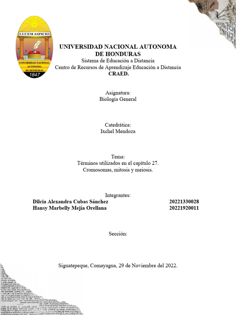 Glosario Cap.27 | PDF | Mitosis | Mitosis