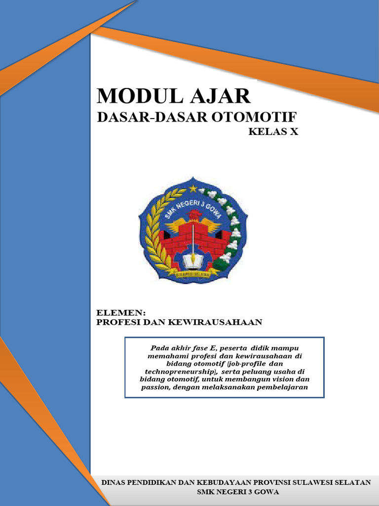 Modul Ajar Elemen 3 Profesi Dan Kewirausahaan | PDF