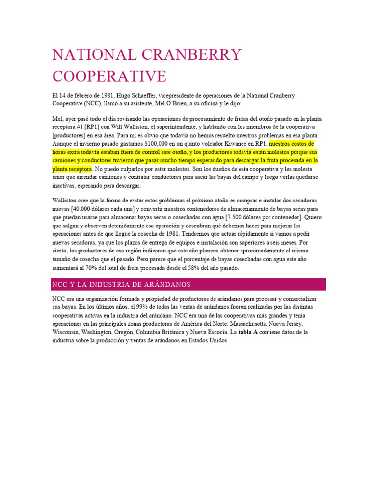 Caso 2 - NCC | PDF | Agua | Arándano
