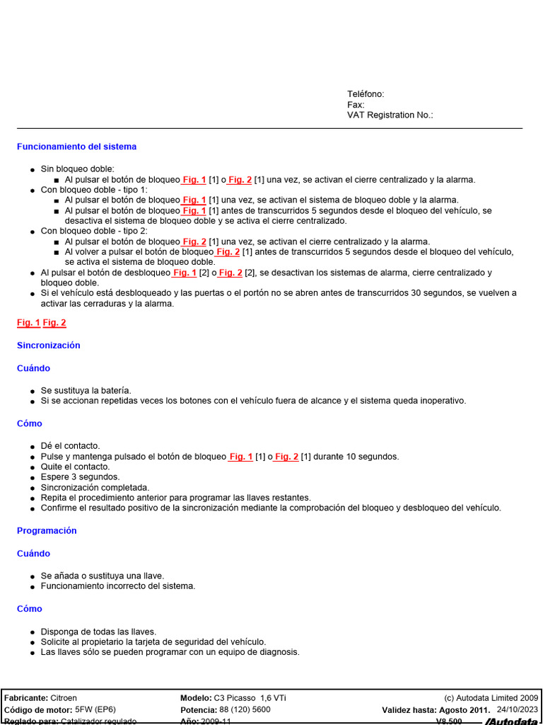 Programacion Picaso Citroen C3 | PDF | Tecnologías automotrices ...