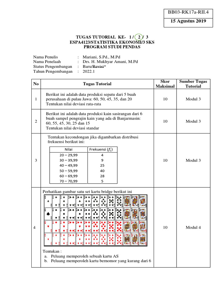 Tugas Tutorial II ESPA4123 | PDF
