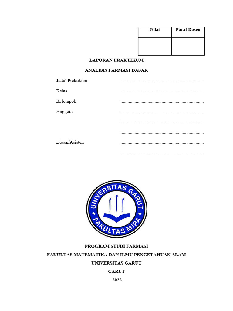 Cover Analisis Farmasi Dasar | PDF
