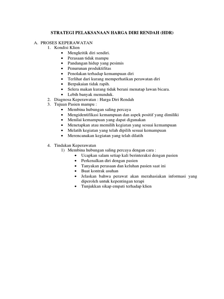 SP HARGA DIRI RENDAH | PDF