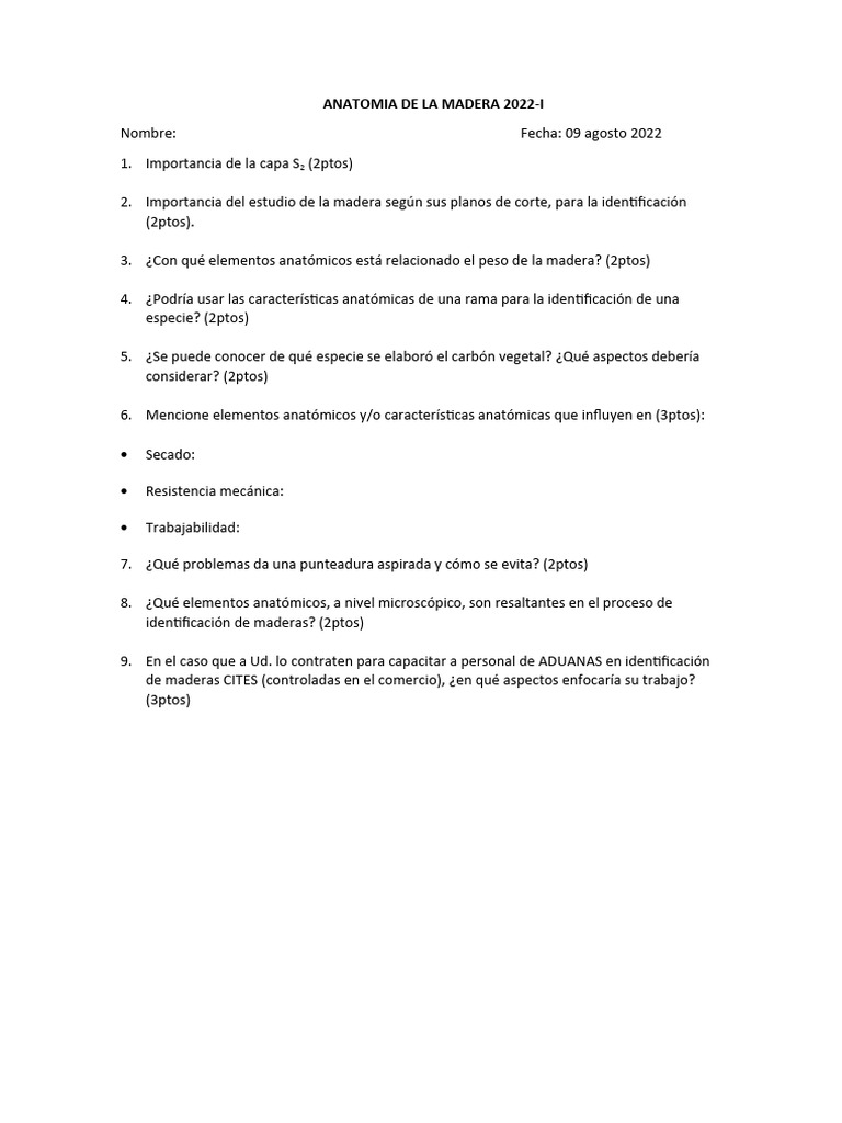 Examen Final Anatomia | PDF