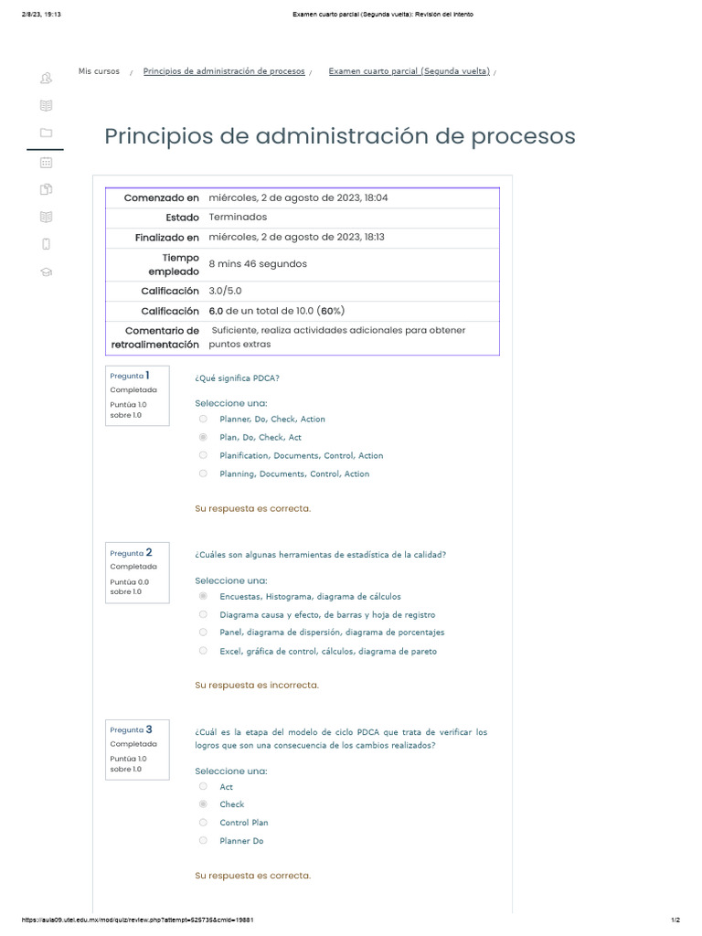 Examen Cuarto Parcial (Segunda Vuelta) - Revisión Del Intento ...