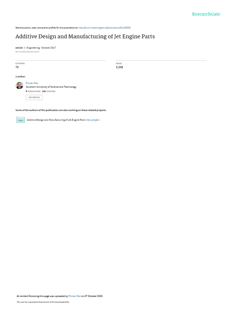 Additive Designand Manufacturingof Jet Engine Parts Additive Designand ...