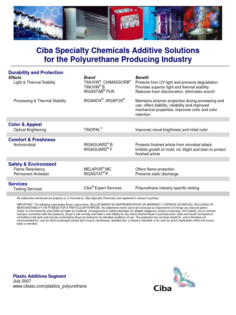 Ciba - Product PU | PDF