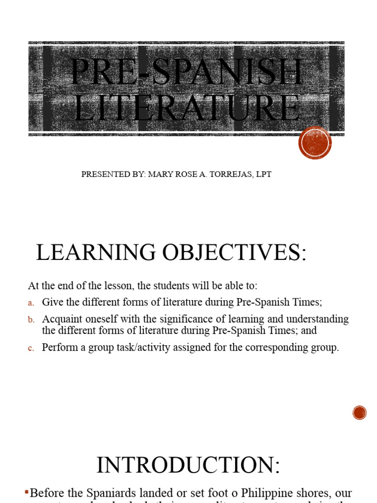Pre Spanish Literature | PDF | Epic Poetry