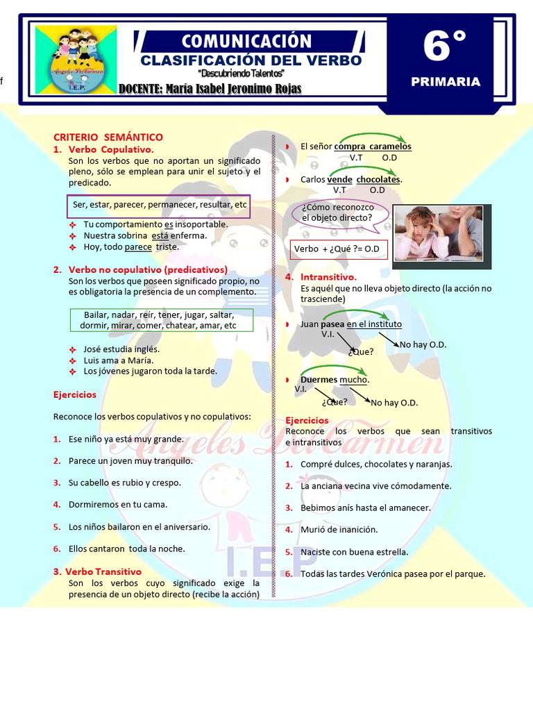 Clasificacion Del Verbo | PDF | Verbo | Asunto (gramática)