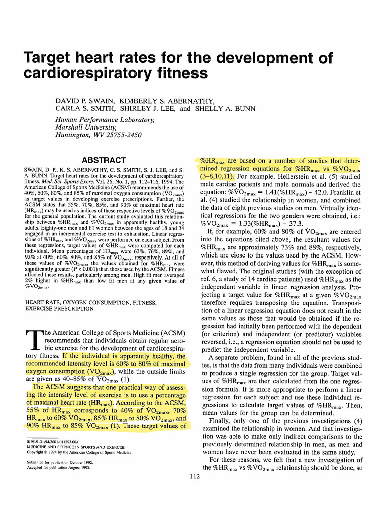Target Heart Rates For The Development Of.19 | PDF