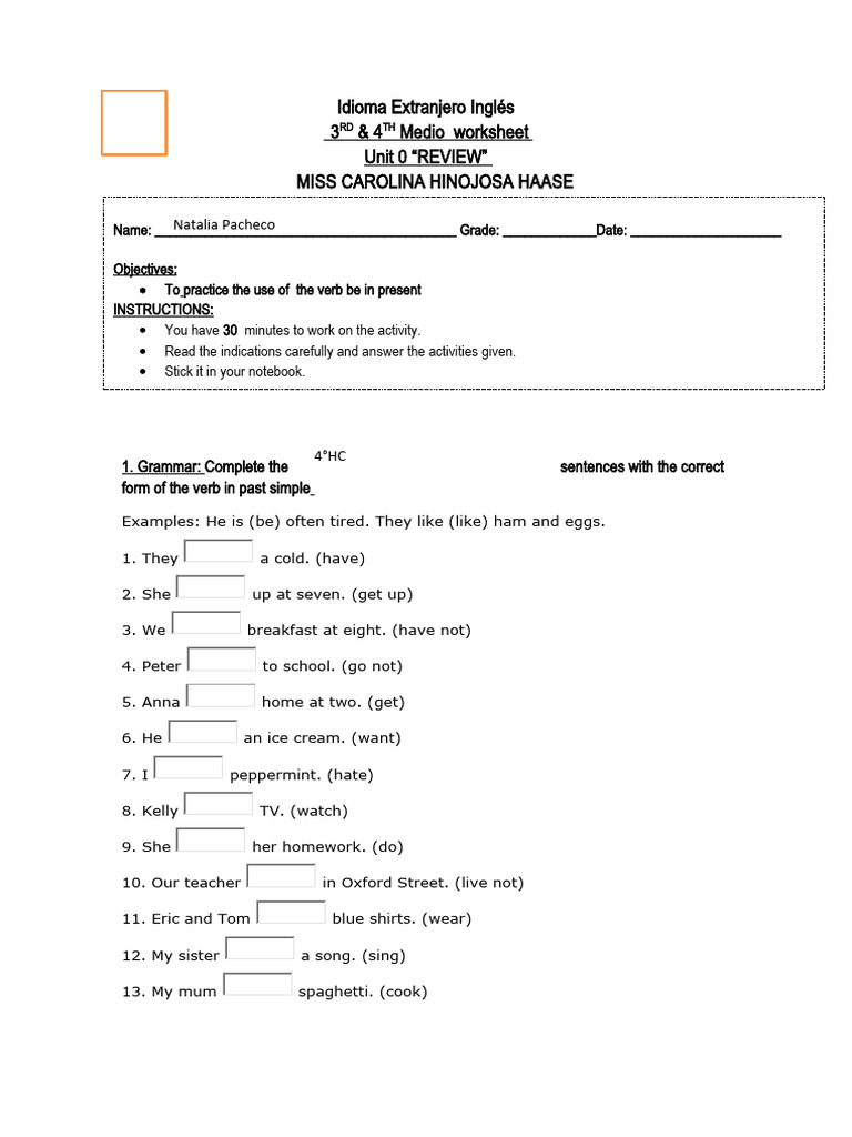 Guia Unidad 0 (Ingles) | PDF