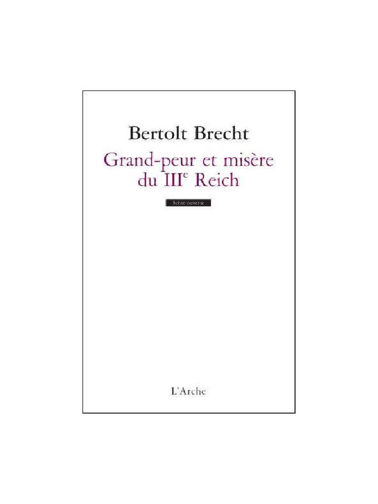 Bertolt Brecht Grand Peur Et Misere Du I-1 | PDF