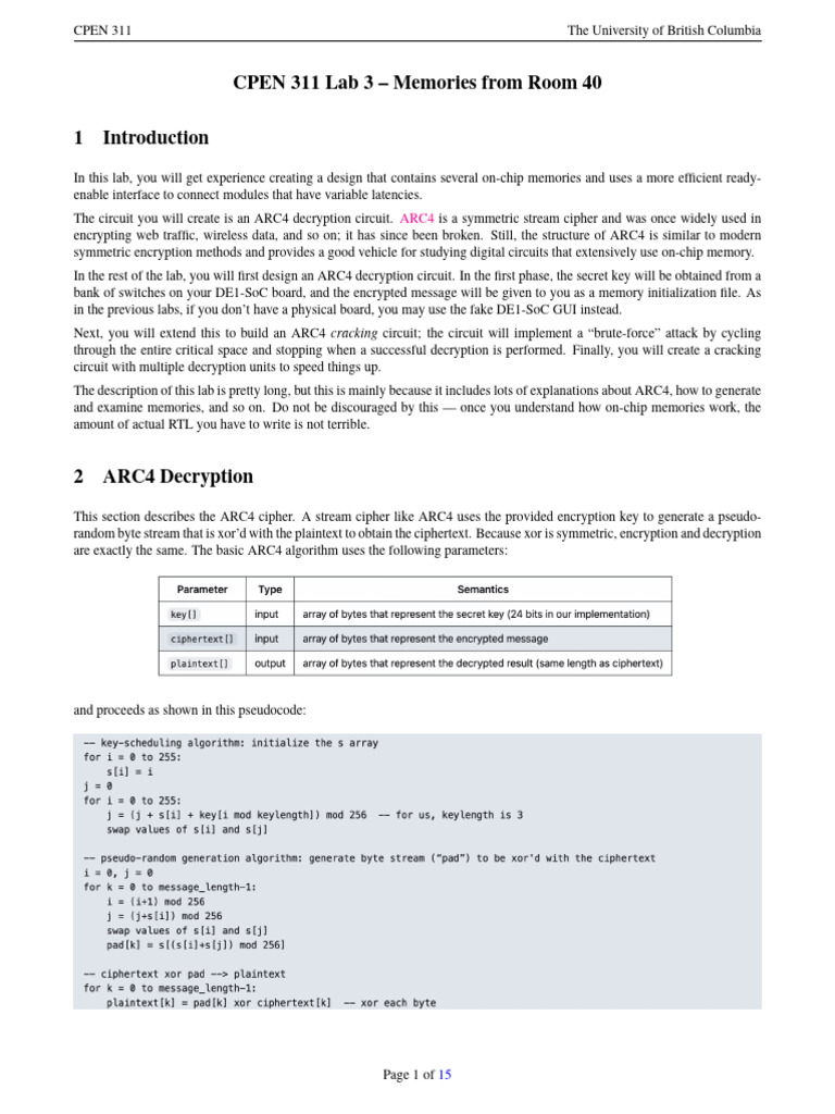 Lab 3 CPEN 311 | PDF | Encryption | Computer File