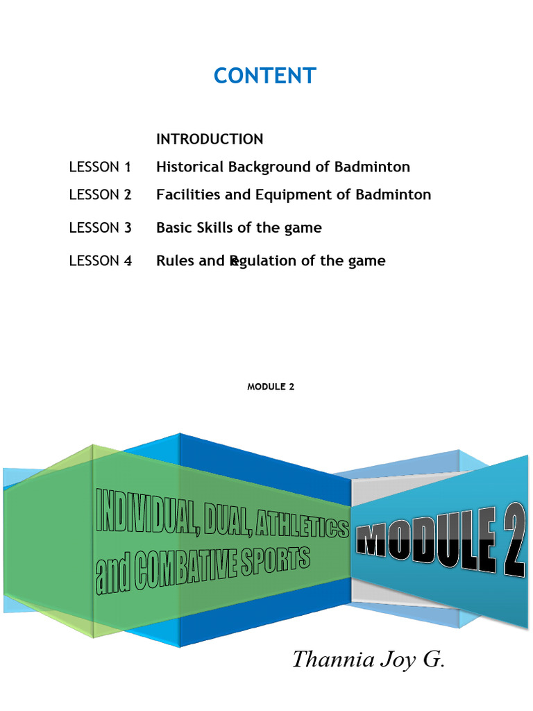 MODULE 2 Individual Dual and Combative Sports | PDF | Athletic Sports | Sports