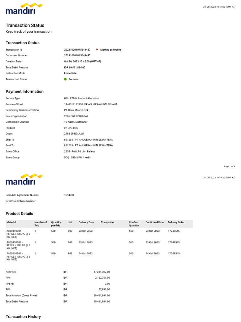 Transaction Status | PDF | Indonesian Rupiah | Debit Card