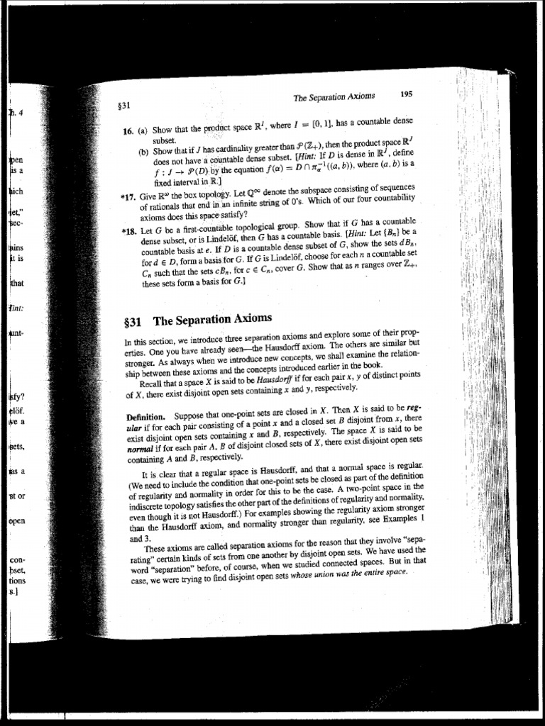 Munkres Separation | PDF