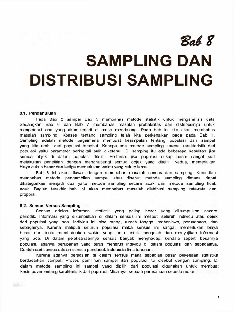 Metode Sampling dan Distribusi Statistik | PDF