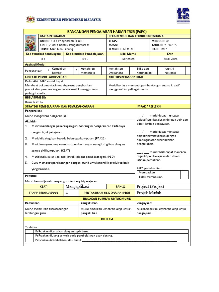 RPH RBT THN 6 TS25 | PDF | Seni