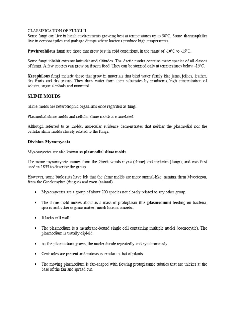 Classification of Fungi II - Copy | PDF | Fungus | Spore