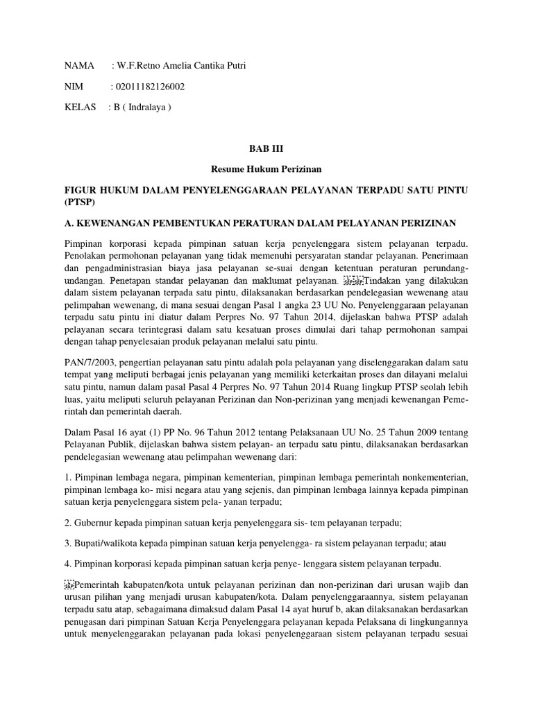 PTSP dan Koordinasi Perizinan | PDF