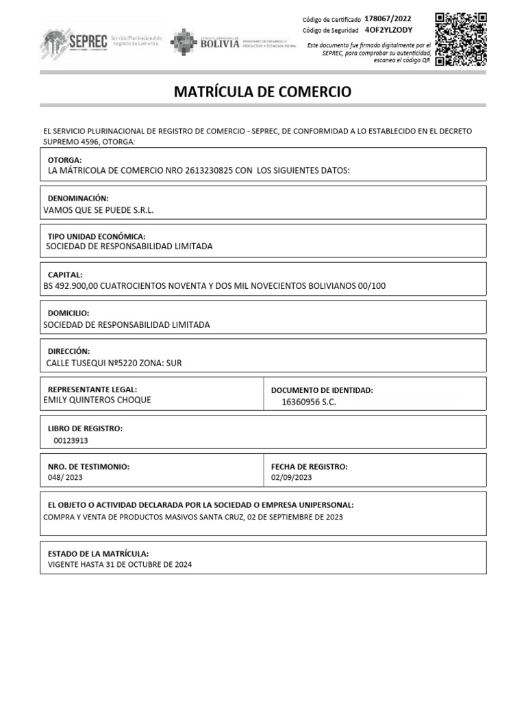 Matricula de Comercio | PDF | Derecho