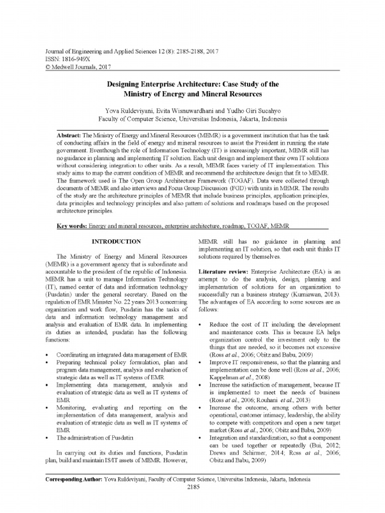 Enterprise Architecture Case Study | PDF