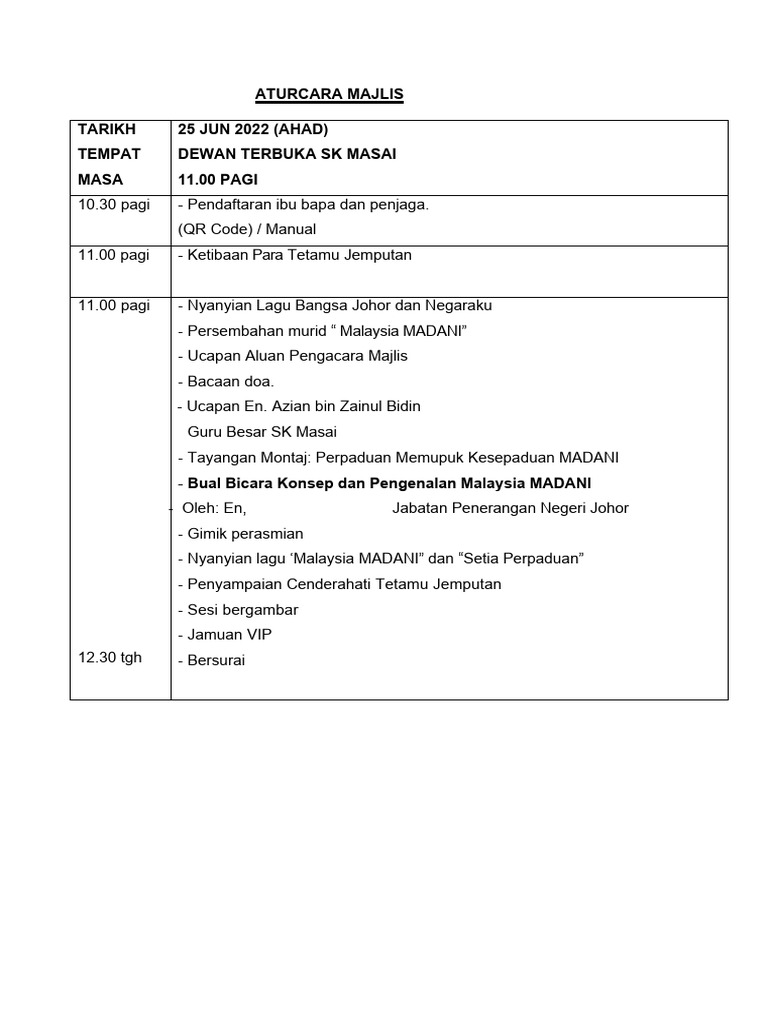 Atur Cara Madani | PDF