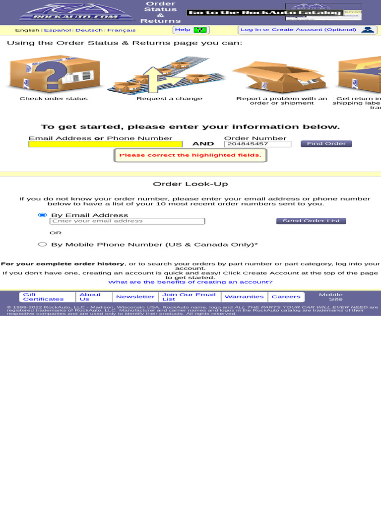 Rockauto Com Orderstatus Orderstatus PHP Ordernum 204845457 | PDF ...