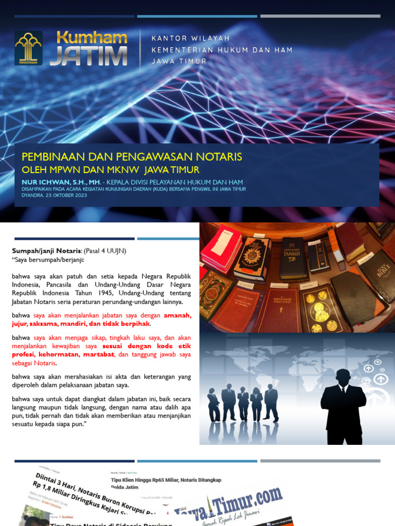 Kasus Aktual MPW-MKN Jatim - Pembinaan Notaris - 2023 - DYANDRA 23 Okt 2023 - FinaL Rev | PDF