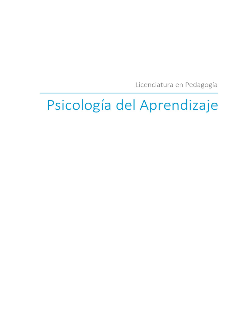 Psicología Del Aprendizaje | Descargar gratis PDF | Aprendizaje | Sicología