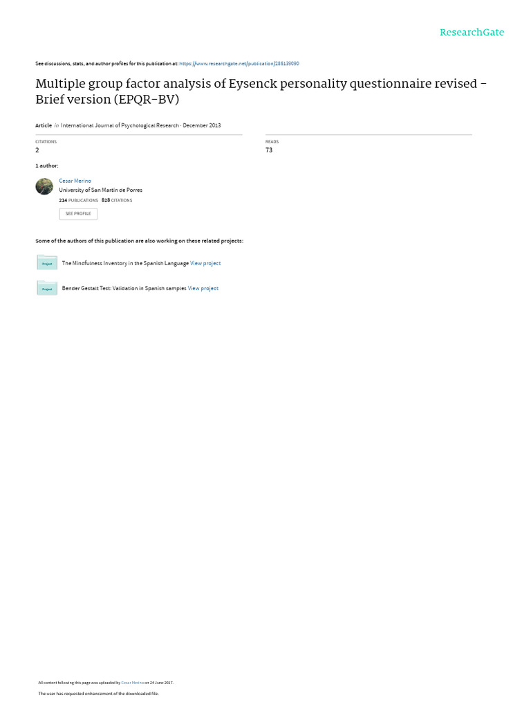 2013 EPQR BV - Merino - Artículo | PDF | Sicología | Science
