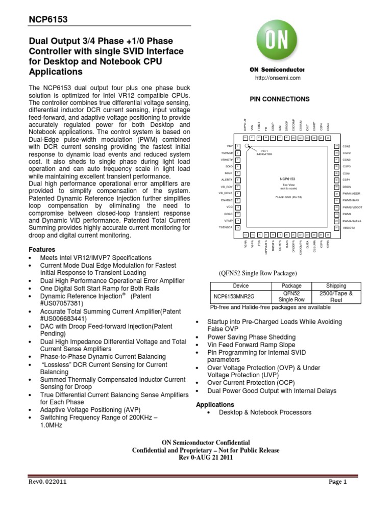NCP6153 - Data Sheet Rev0 - 08212011 | PDF | Amplifier | Electronic Filter