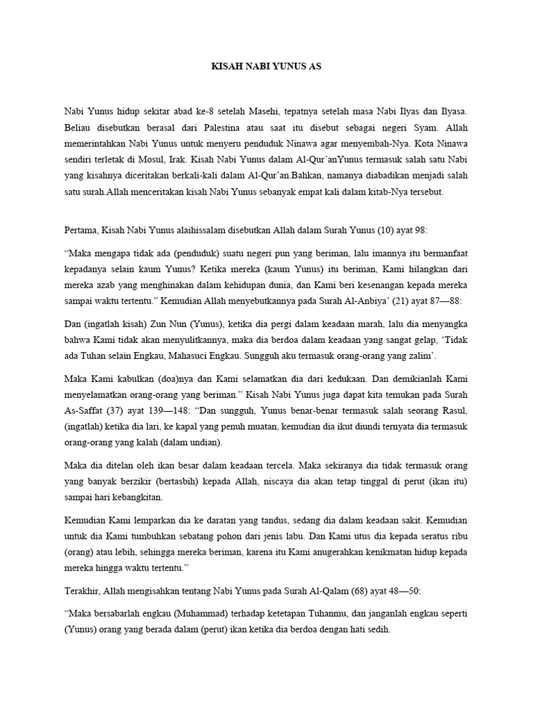 Kisah Nabi Yunus | PDF