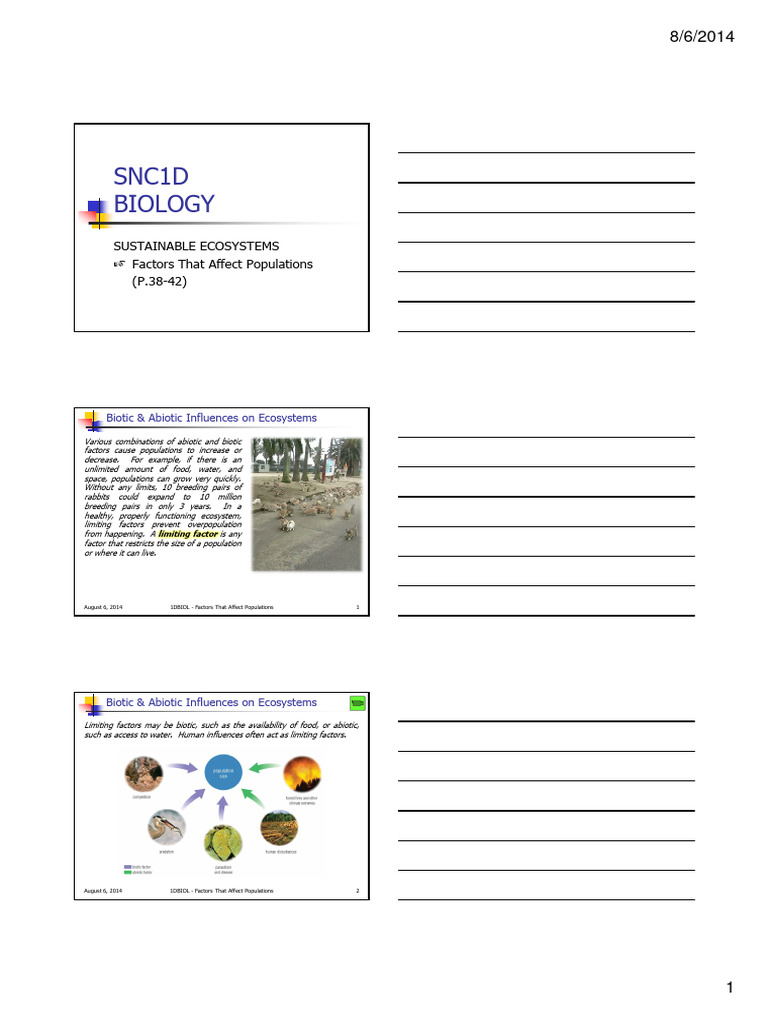 Biotic and Abiotic Limiting Factors | PDF | Ecosystem | Disturbance ...