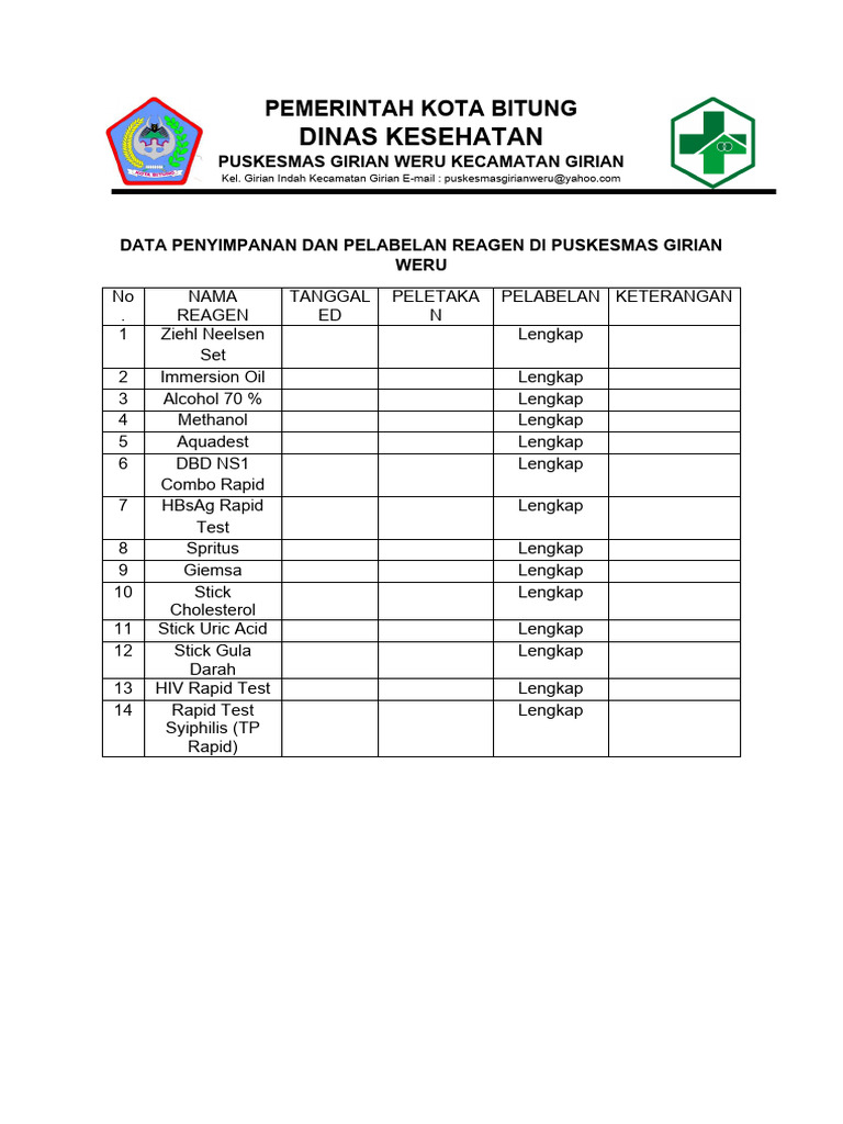 Bukti Penyimpanan Dan Pelabelan Reagensia | PDF
