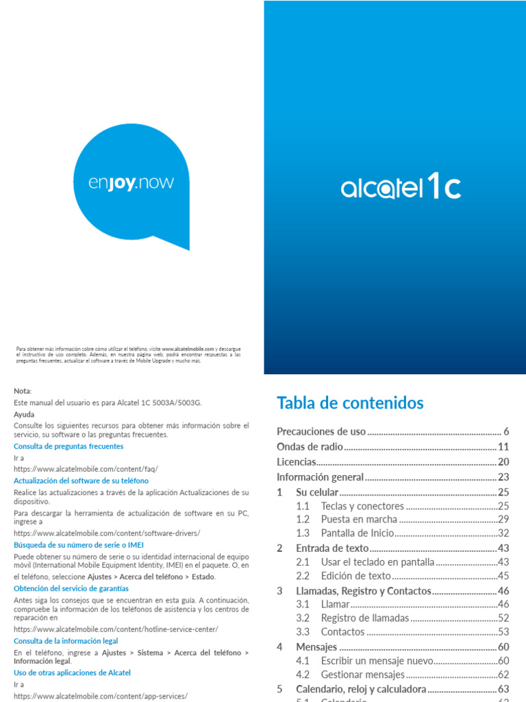 Alcatel-1C 5003A 5003G UM MEX V0.2 20190926 | PDF | Radio | Teléfonos ...