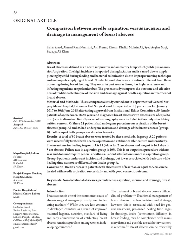 Breast Abscess | PDF | Breast Cancer | Clinical Medicine