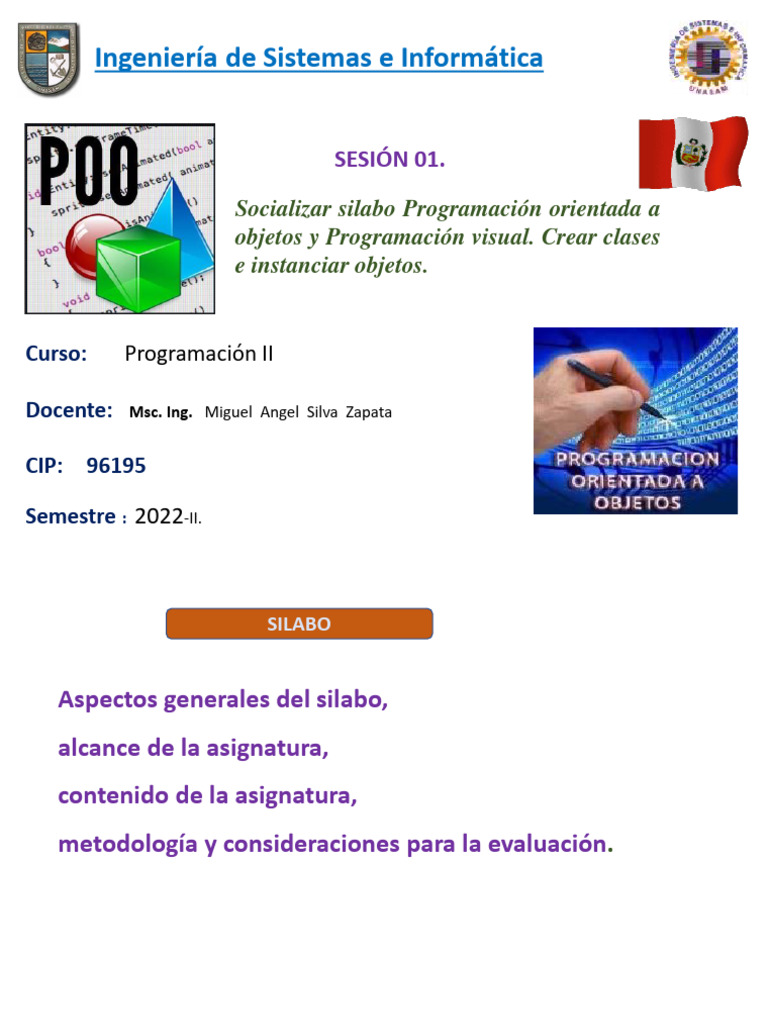 Sesion 1 | PDF | Programación orientada a objetos | Objeto (informática)