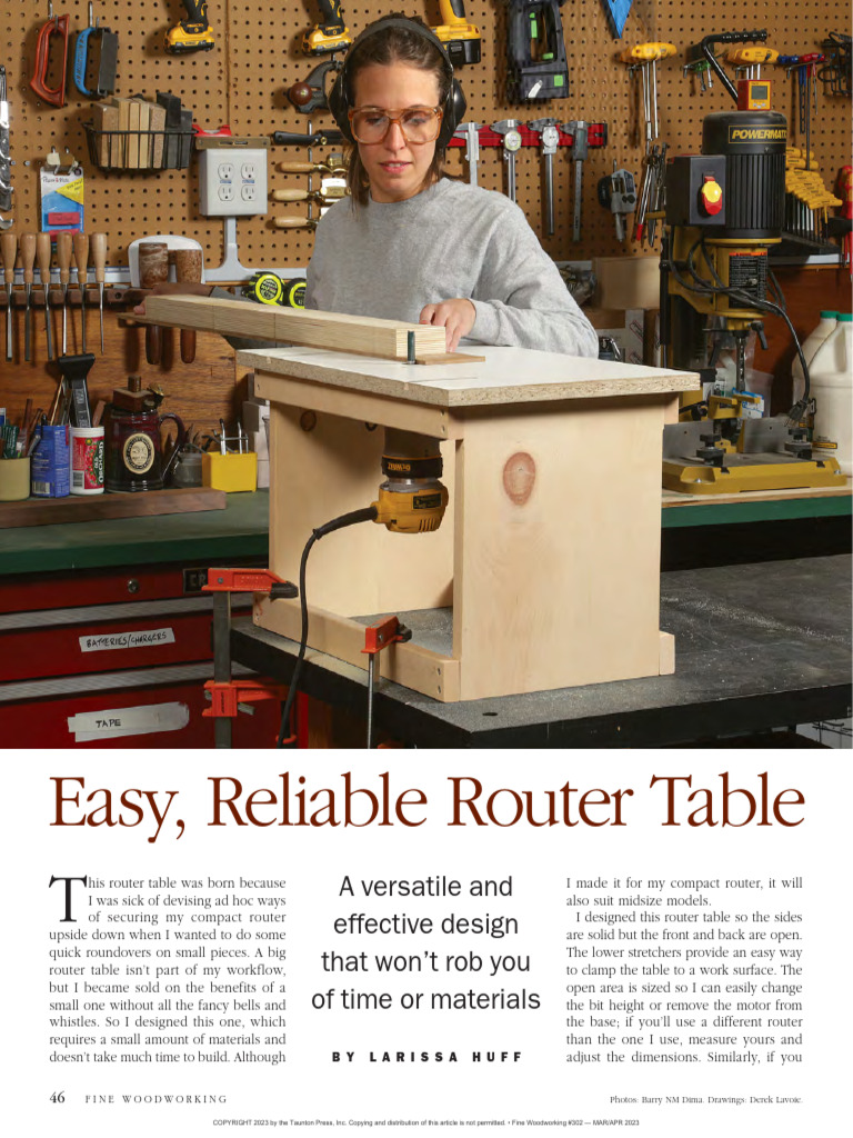 Router Table | PDF | Manufactured Goods | Wood