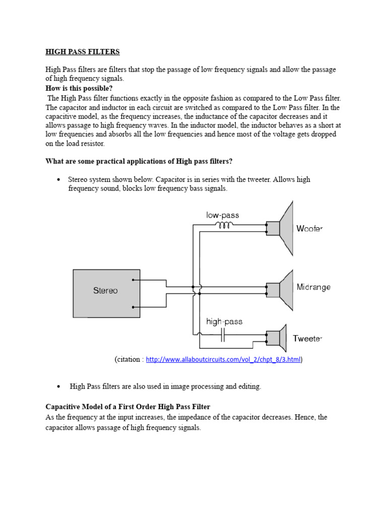 High Pass Filters | PDF