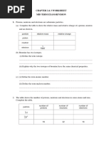 Mole Calculation IGCSE Chemistry Worksheet | PDF | Mole (Unit) | Chlorine