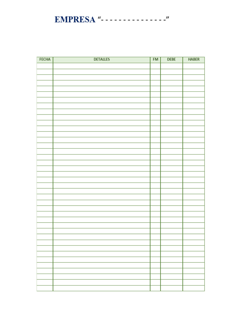 Planillas Libro Diario, Mayor Hoja de Trabajo | PDF