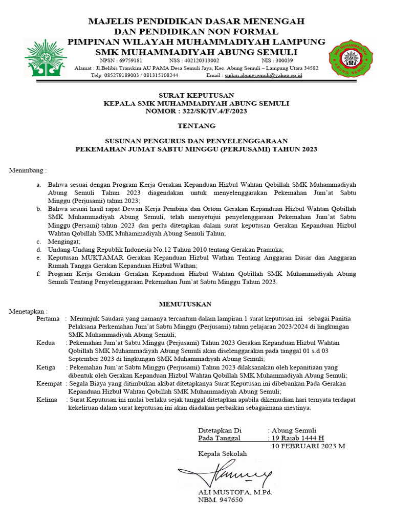 Susunan Panitia Kemah HW | PDF Susunan Panitia Kemah HW | PDF